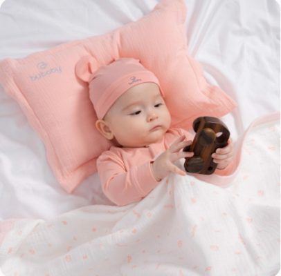 BUBABY- Khăn quấn đa năng- Trắng Hồng - MomMomCare.Com - Baby, Kid and Mom.