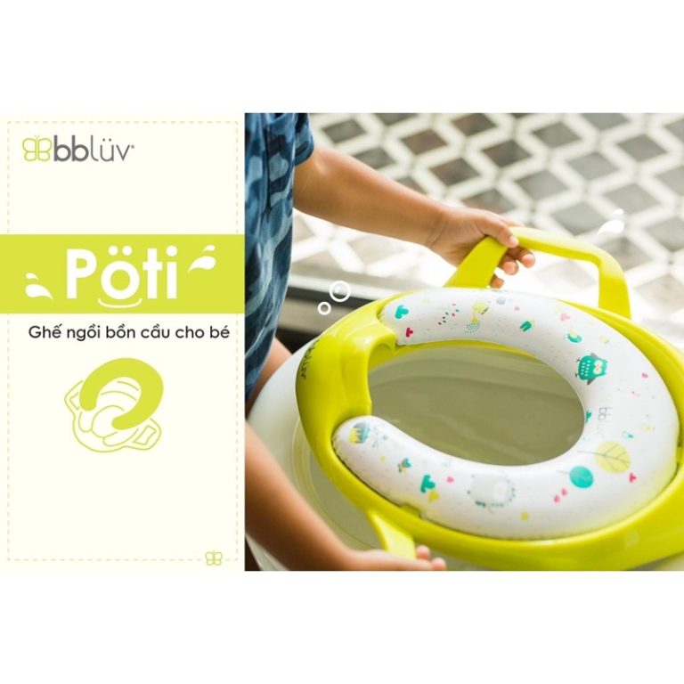 Ghế ngồi bồn cầu cho bé bbluv Poti ( Lime) - MomMomCare.Com - Baby, Kid and Mom.