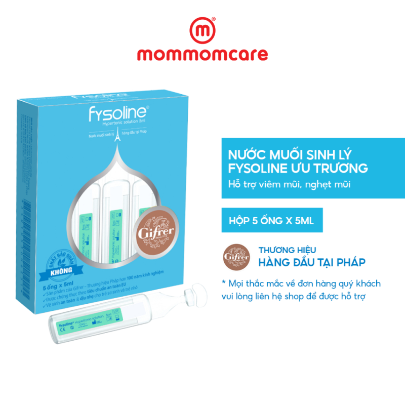 Nước muối sinh lý Fysoline 5ml (Hộp 5 ống), màu xanh - MomMomCare.Com ...